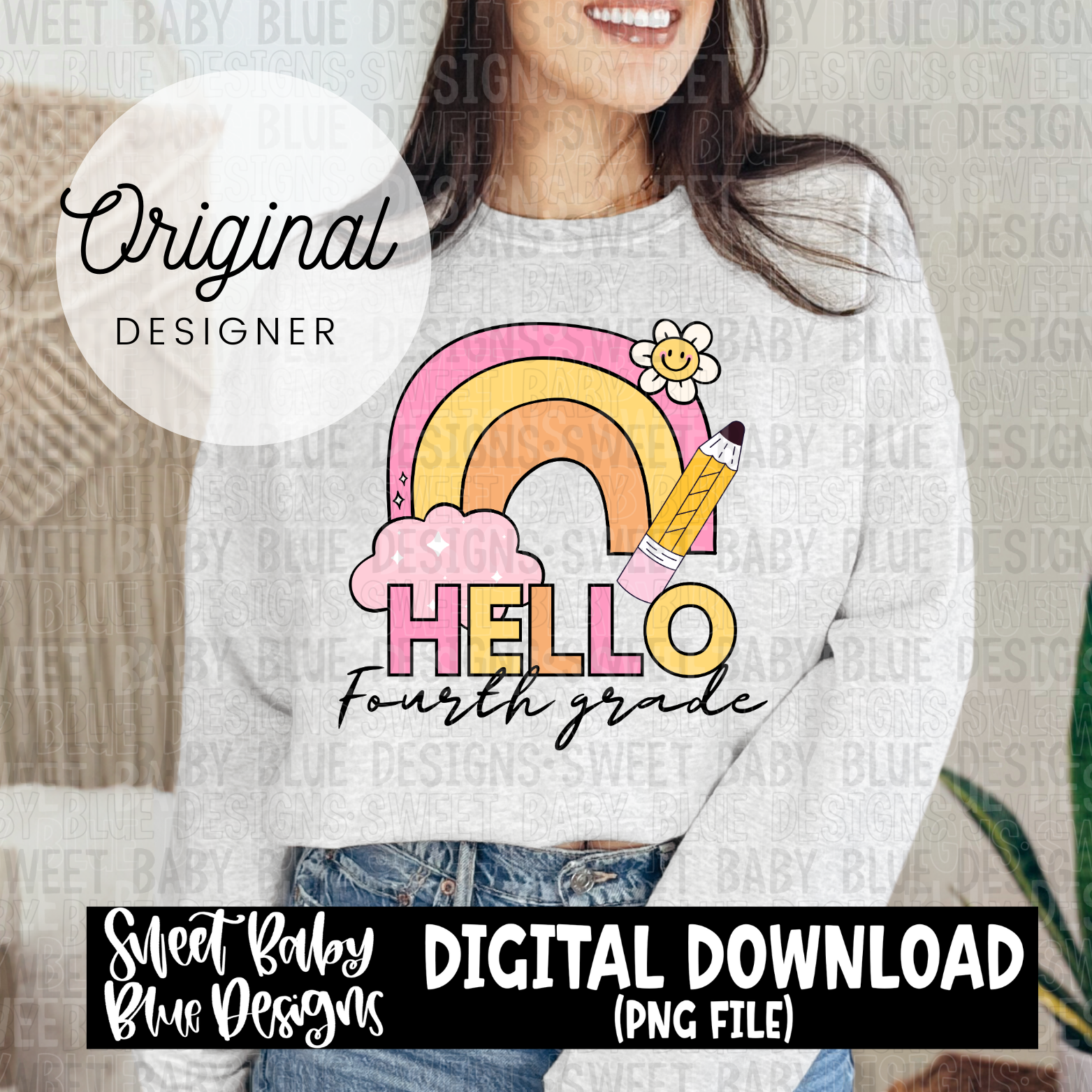 Hello fourth grade- Rainbow - 2024 - PNG file- Digital Download – Sweet ...