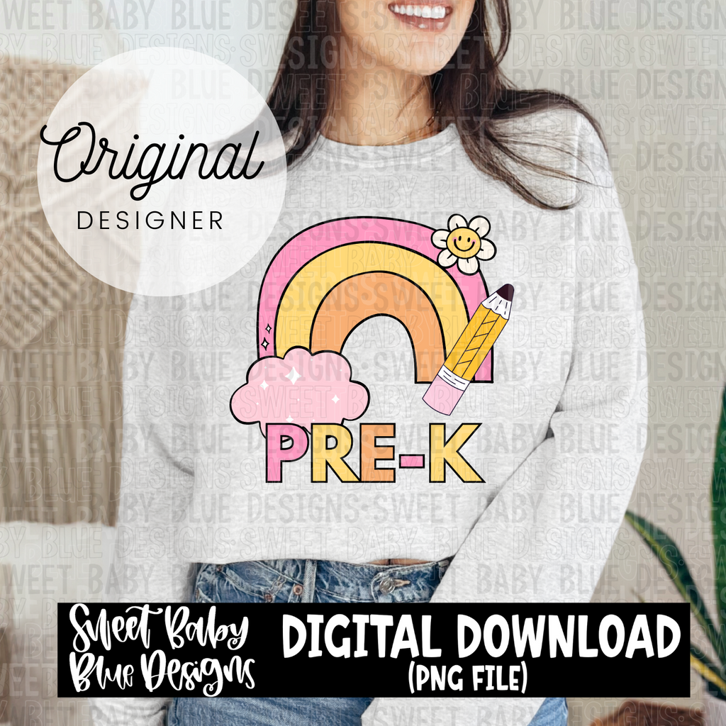 Pre-k - Rainbow - 2024 - PNG file- Digital Download – Sweet Baby Blue ...