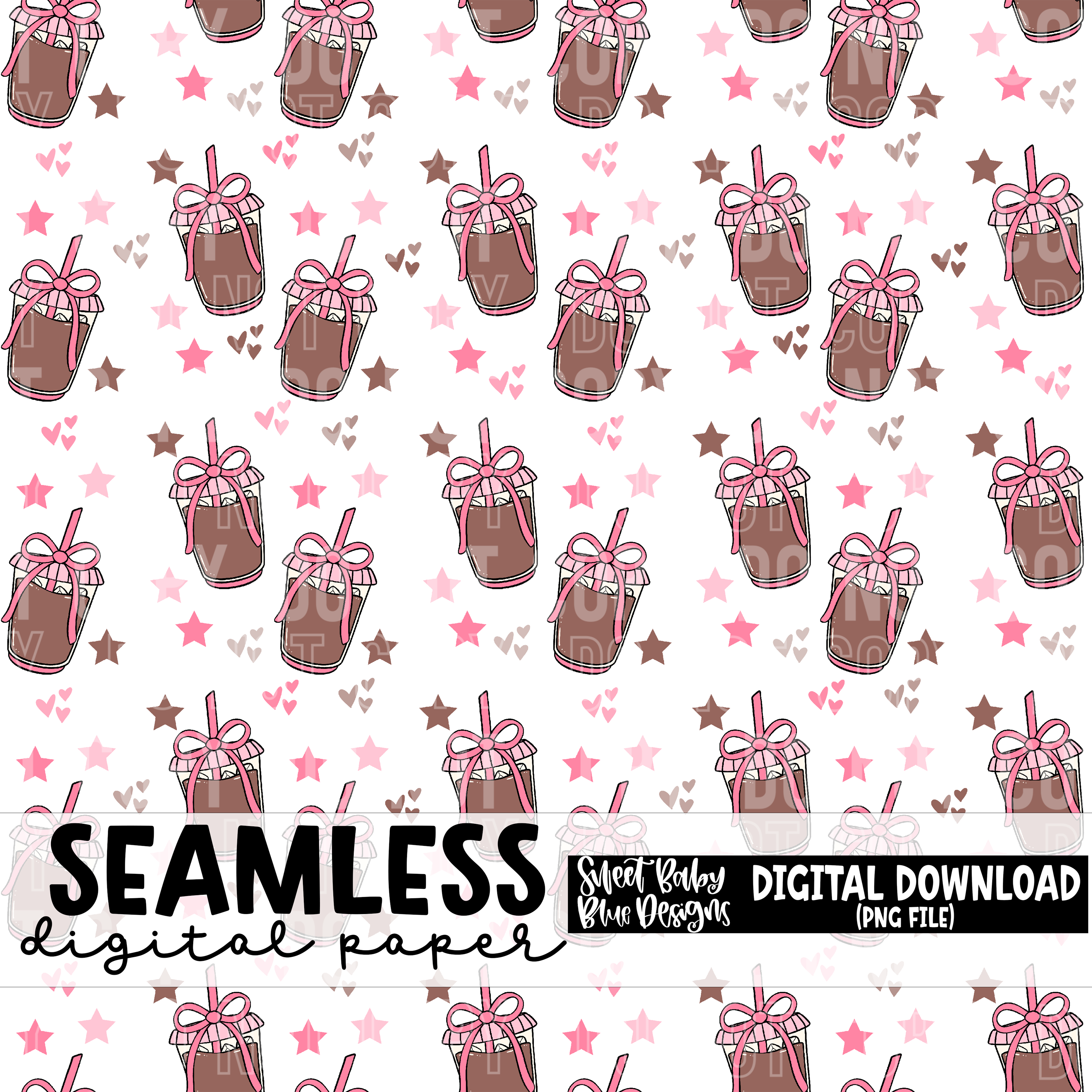 Coffee - Seamless - Digital paper- 2025 - PNG file- Digital Download ...