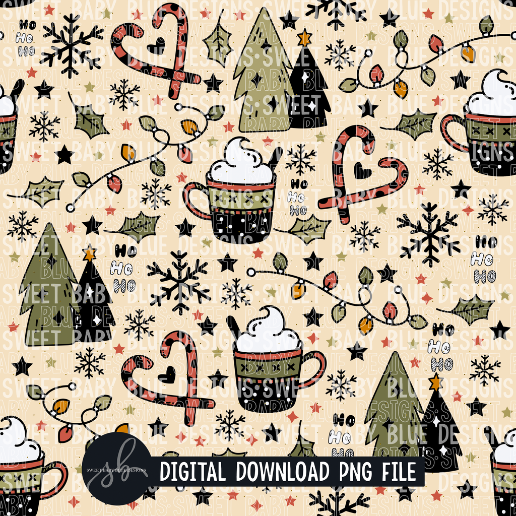 Neutral Christmas SEAMLESS digital paper- Digital paper - 2022 -PNG fi ...