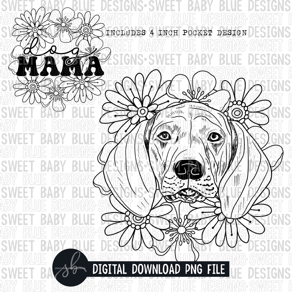 German short haired pointer floral- Single color- 2022 - PNG file- Dig ...