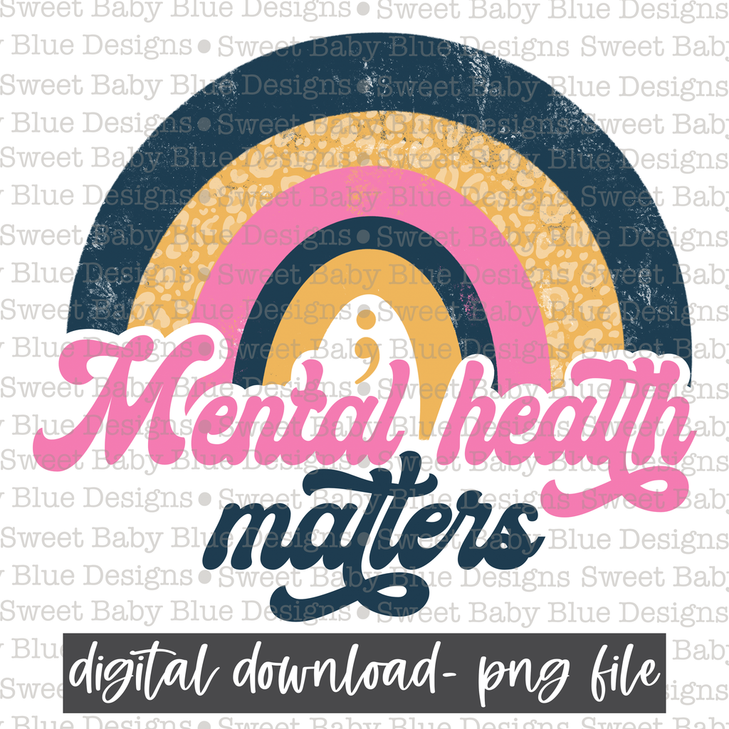 Mental health matters- Rainbow- Mental health- 2021 - PNG file- Digita ...