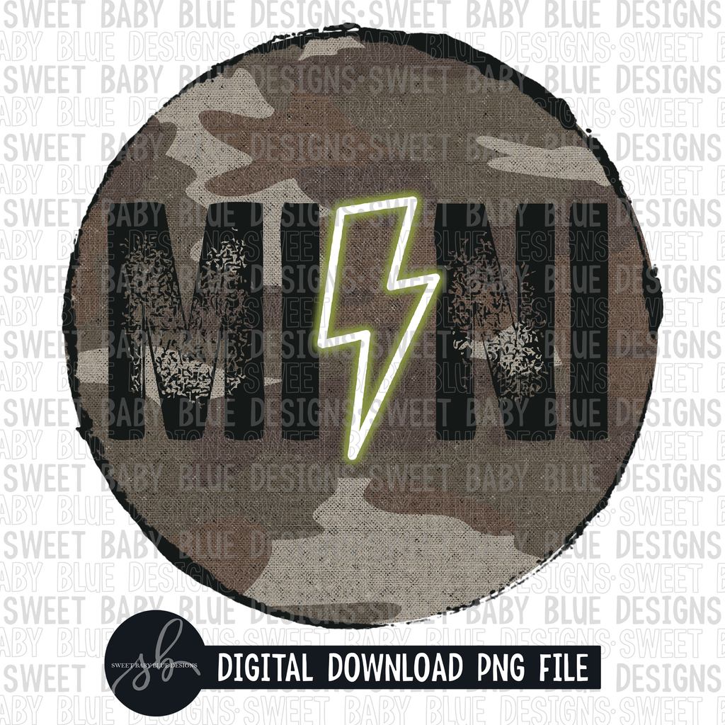 Mini- Camo circle- green bolt- 2022- PNG file- Digital Download – Sweet ...