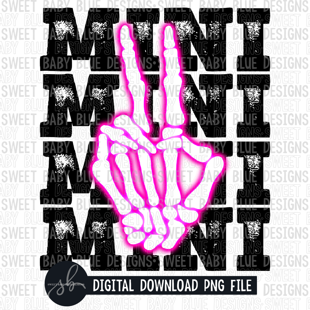 Mini- Skeleton hand- Neon- Pink- 2022- PNG file- Digital Download ...